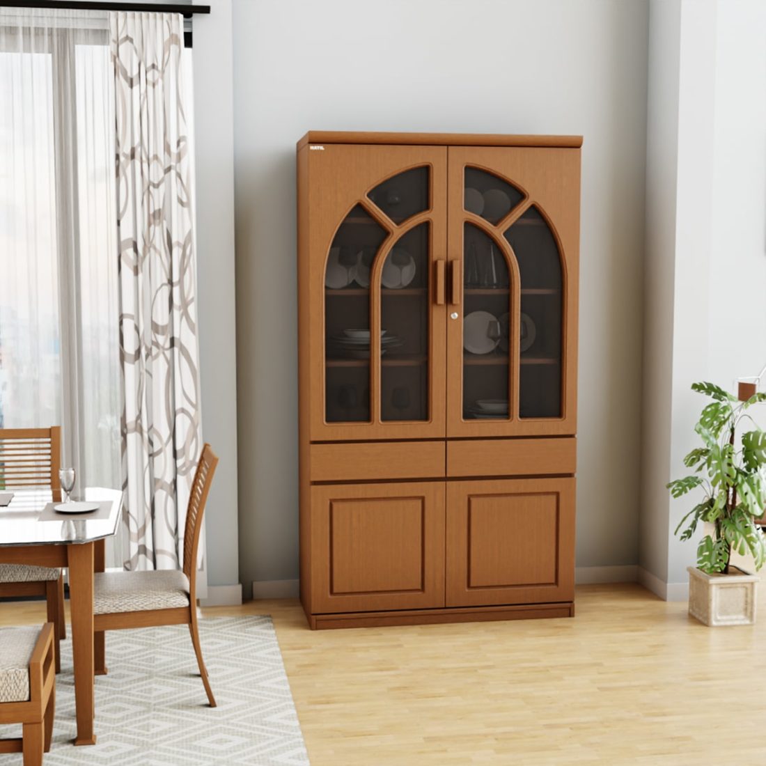 কাঠের শোকেস এর ডিজাইন: ডাইনিং রুমে শো-কেসের ব্যবহার ও প্রয়োজনীয়তা - HATIL